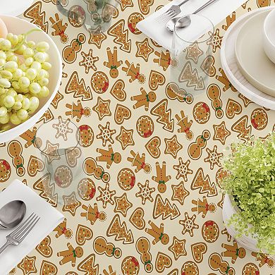 Square Tablecloth, 100% Cotton, 52x52", Baking Gingerbread Cookies