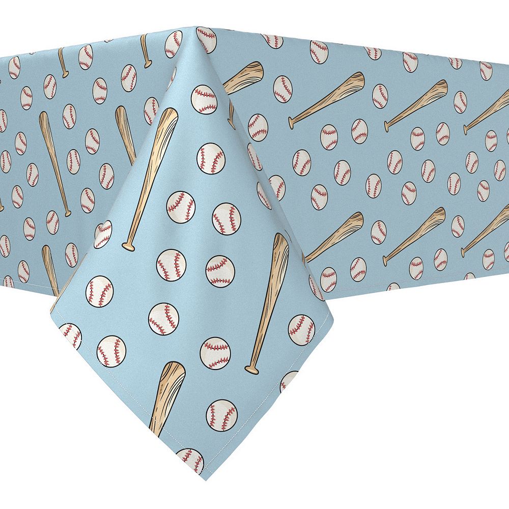 Square Tablecloth, 100% Polyester, 70x70", Baseballs & Bats