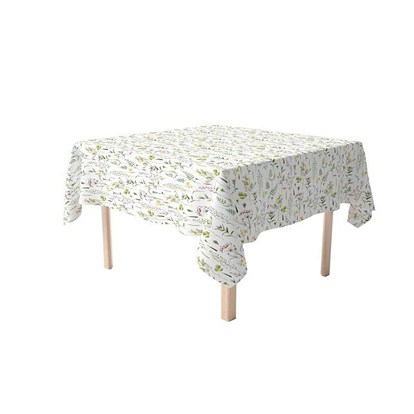 Square Tablecloth, 100% Polyester, 70x70", Botanical Stripe