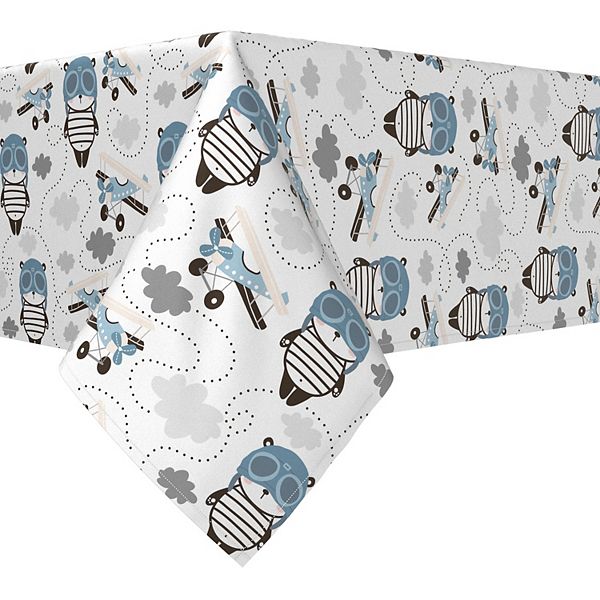 Rectangular Tablecloth, 100% Cotton, 60x120", Panda Pilot