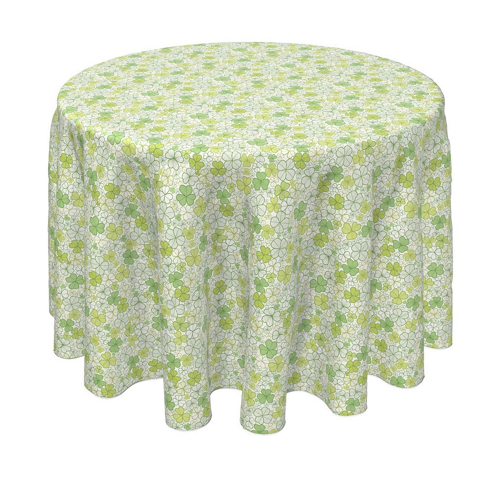 Round Tablecloth, 100% Polyester, 70" Round, Pastel Clover