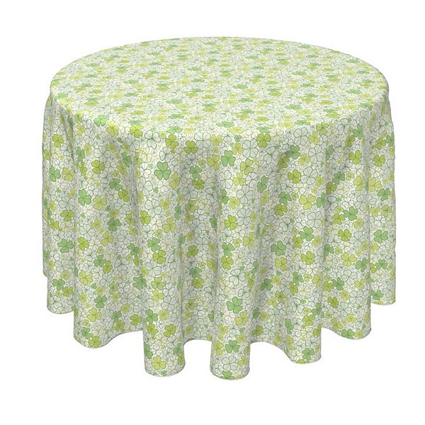 Round Tablecloth, 100% Polyester, 70" Round, Pastel Clover