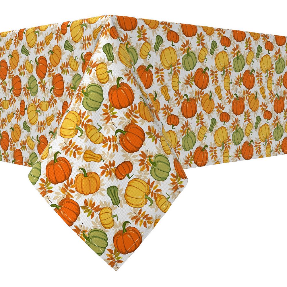 Rectangular Tablecloth, 100% Cotton, 52x120", Bold Autumn Pumpkins