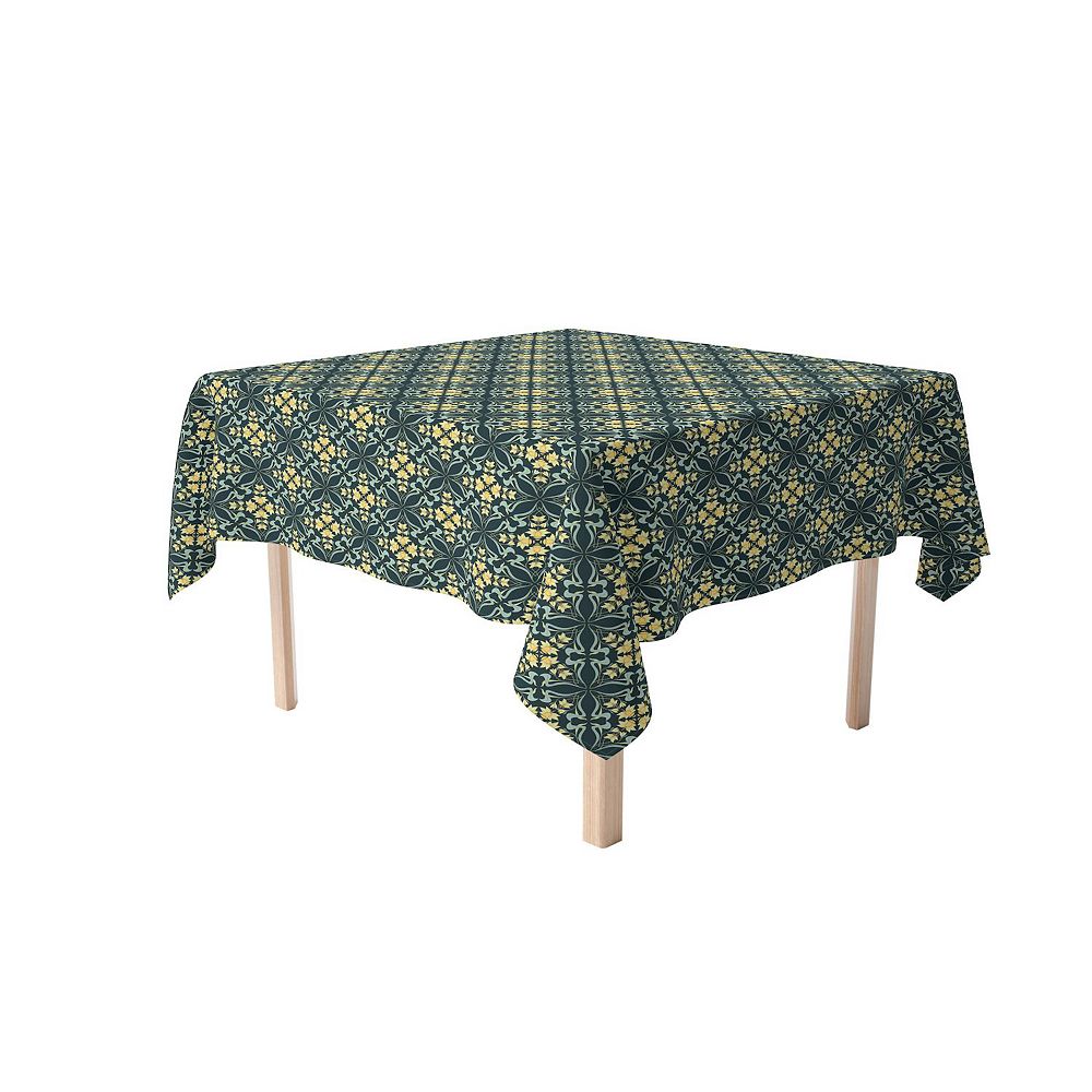 Square Tablecloth, 100% Cotton, 52x52", Floral 123