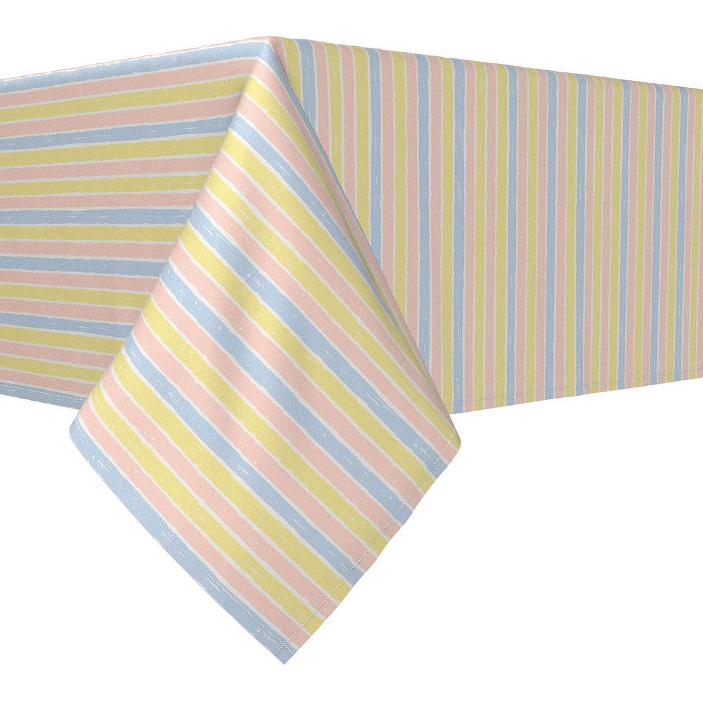 Square Tablecloth, 100% Polyester, 70x70", Pastel Stripes
