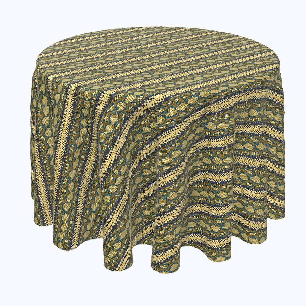 Round Tablecloth, 100% Polyester, 60" Round, Snake Skin Stripe
