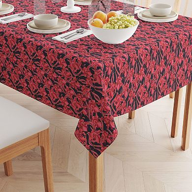 Square Tablecloth, 100% Cotton, 52x52", Floral 110