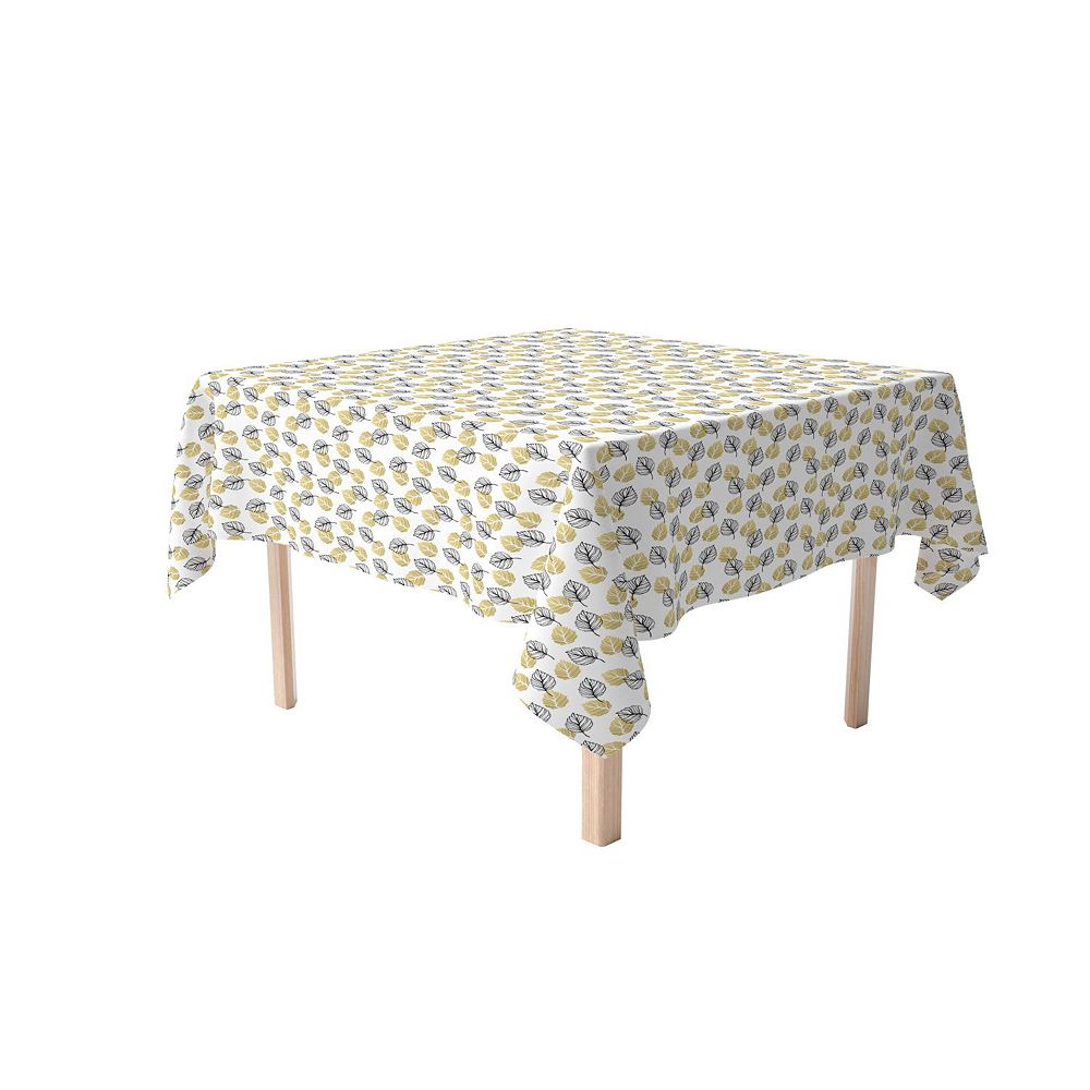 Square Tablecloth, 100% Cotton, 52x52", Golden Leaves