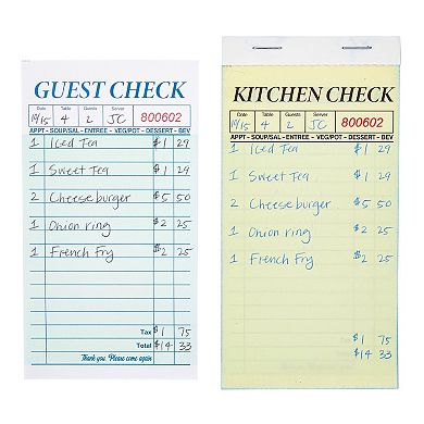 10 Pack Restaurant Server Note Pads for Food Servers, 500 Total Tickets ...