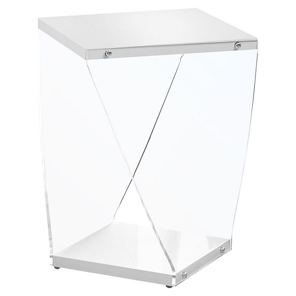 Monarch Glossy White Accent End Table