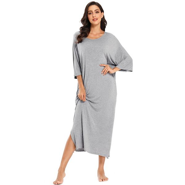 Womens Sleepshirt Nightshirt 3/4 Sleeve Nightgown Sleep Shirt Dress