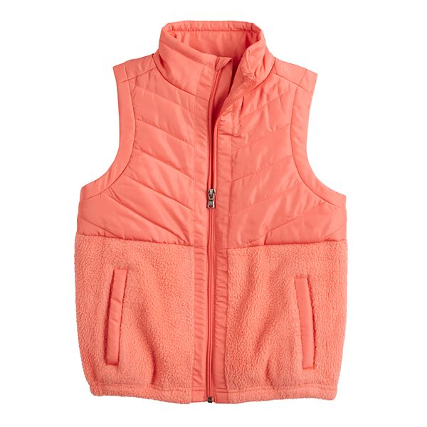 Girls 7-20 Tek Gear® Sherpa Mixed Media Vest in Regular & Plus