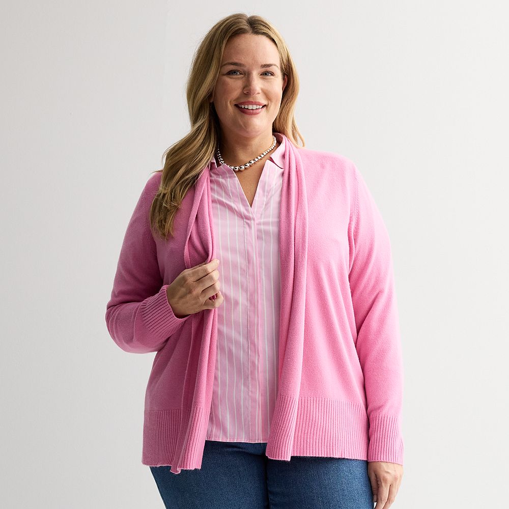 Plus Size Croft & Barrow® The Extra Soft Closureless Cardigan