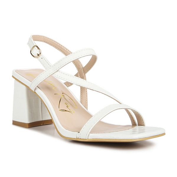 London Rag Women's Block Heel Textured Sandals