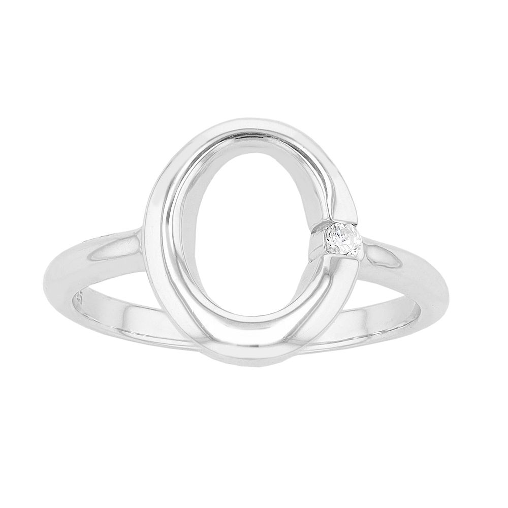 SIRI USA by TJM Sterling Silver Cubic Zirconia Loop Ring