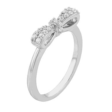 SIRI USA by TJM Sterling Silver Cubic Zirconia Bow Tie Ring