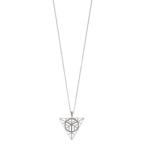 Lavish by TJM Sterling Silver Marcasite Lucky Triangle Peace Pendant ...