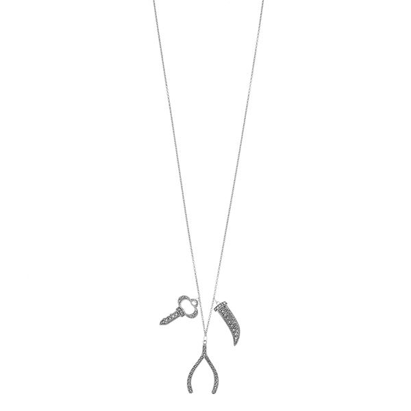 Lavish by TJM Sterling Silver Marcasite Key, Chicken Bone & Lucky Horn ...
