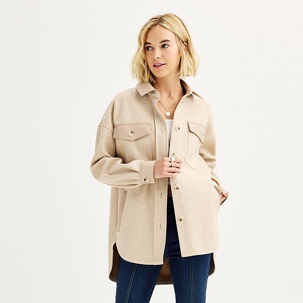 Juniors' SO® Oversized Plaid Shacket