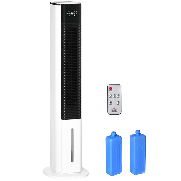 HOMCOM Portable Evaporative Air Cooler Ice Cooling Fan Water ...