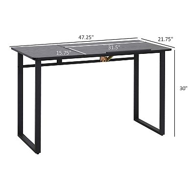 Computer Table W/ Small Adjustable Angle Tabletop Home Office Desk Oak