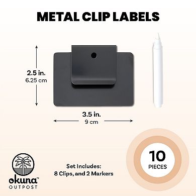8 Pack Clip On Metal Basket Labels for Storage Bins with 2 White Chalk ...