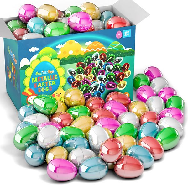 Fillable Metallic Easter Eggs 48 Pcs Fillable Metallic Easter Eggs 48 Pcs