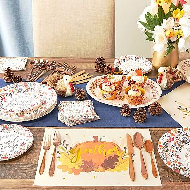 50x Thanksgiving Placemats-Disposable Kraft Paper Table Mat for ...