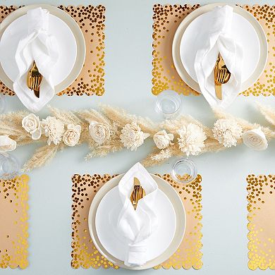 50 Pack Disposable Gold Paper Placemats with Gold Foil Polka Dots ...