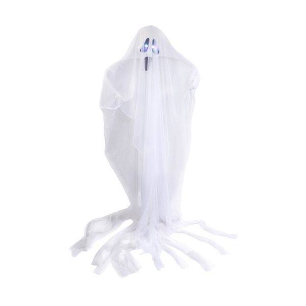 Lighted Fabric Hanging White Ghost