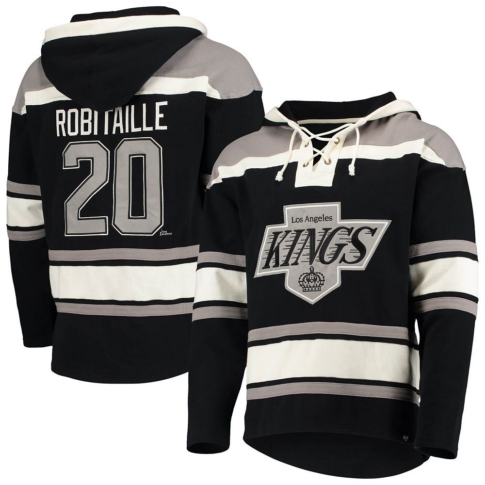 Men's '47 Luc Robitaille Black Los Angeles Kings Retired Player Name ...