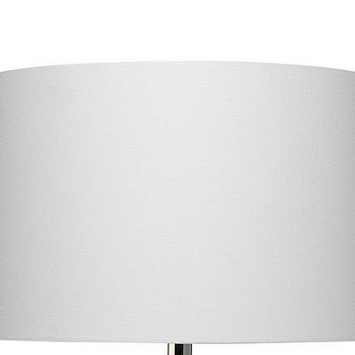 Ceramic Table Lamp with Neutral Waves Pattern, White and Blue