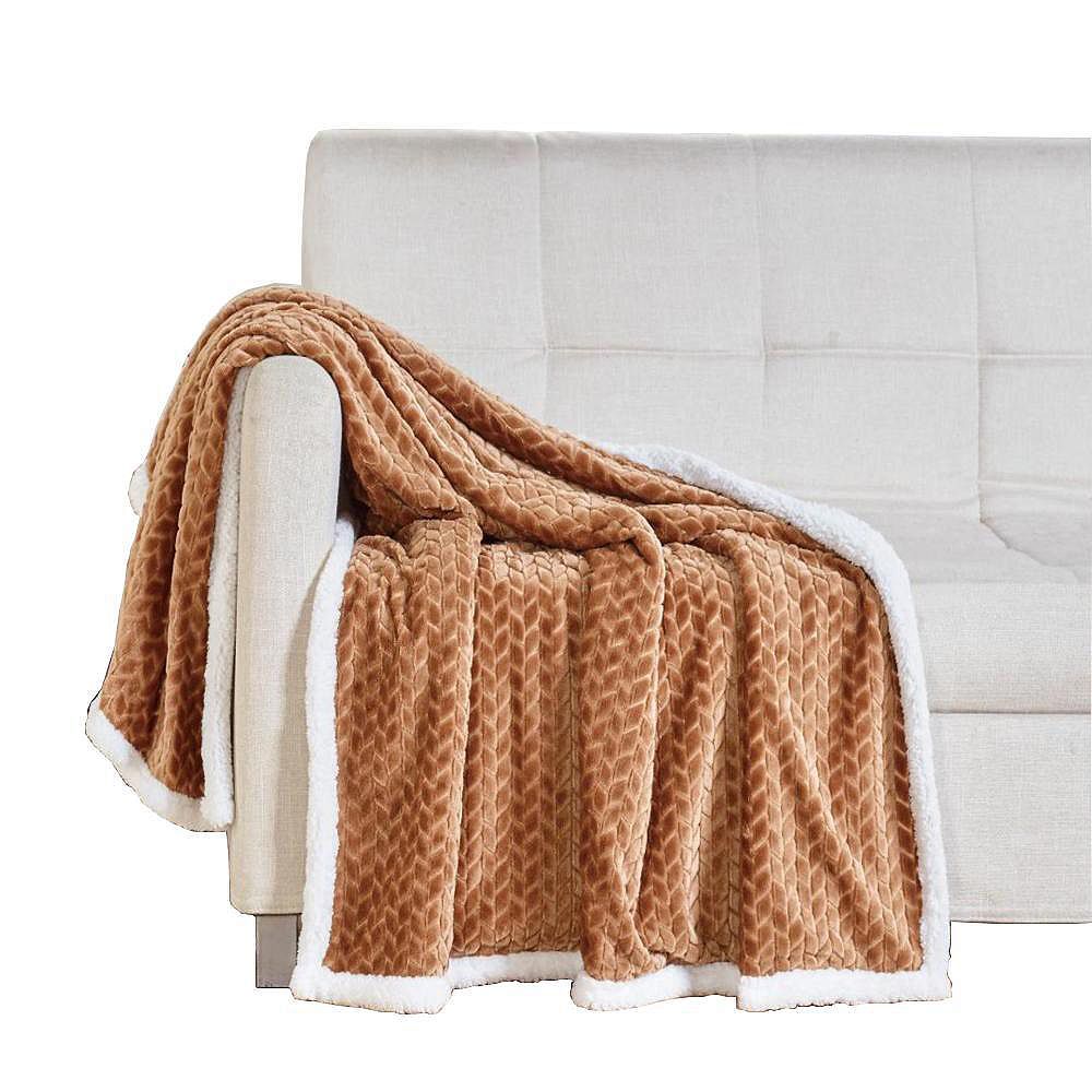 Soft Braided and Comfortable Plush All Season Sherpa 50" X 60" Throw ...