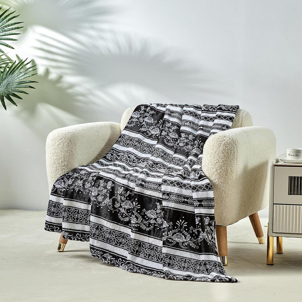 Odelia Microplush Decorative All Season Throw Blanket Delicate Floral ...