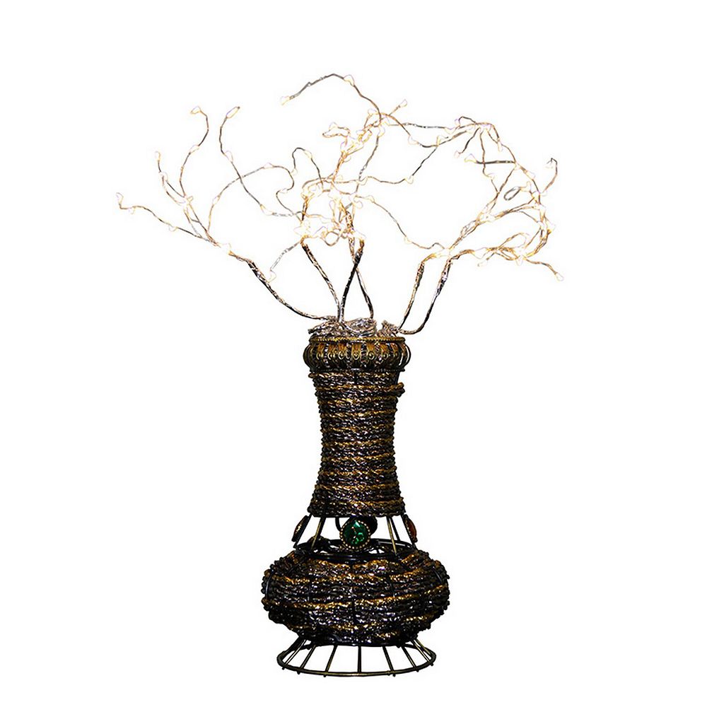 Tree Table Lamp with Aluminum Wire and Multiple LED, White