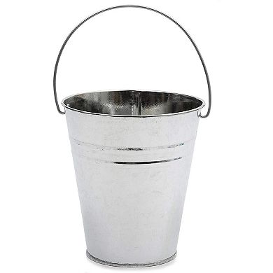 Galvanized Metal Buckets for Home Decoration (5 Inches, 6 Pack)
