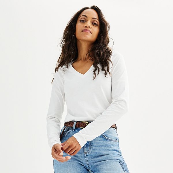 Women's Sonoma Goods For Life® Everyday V-Neck Long Sleeve Tee Women's Sonoma Goods For Life® Everyday V-Neck Long Sleeve Tee