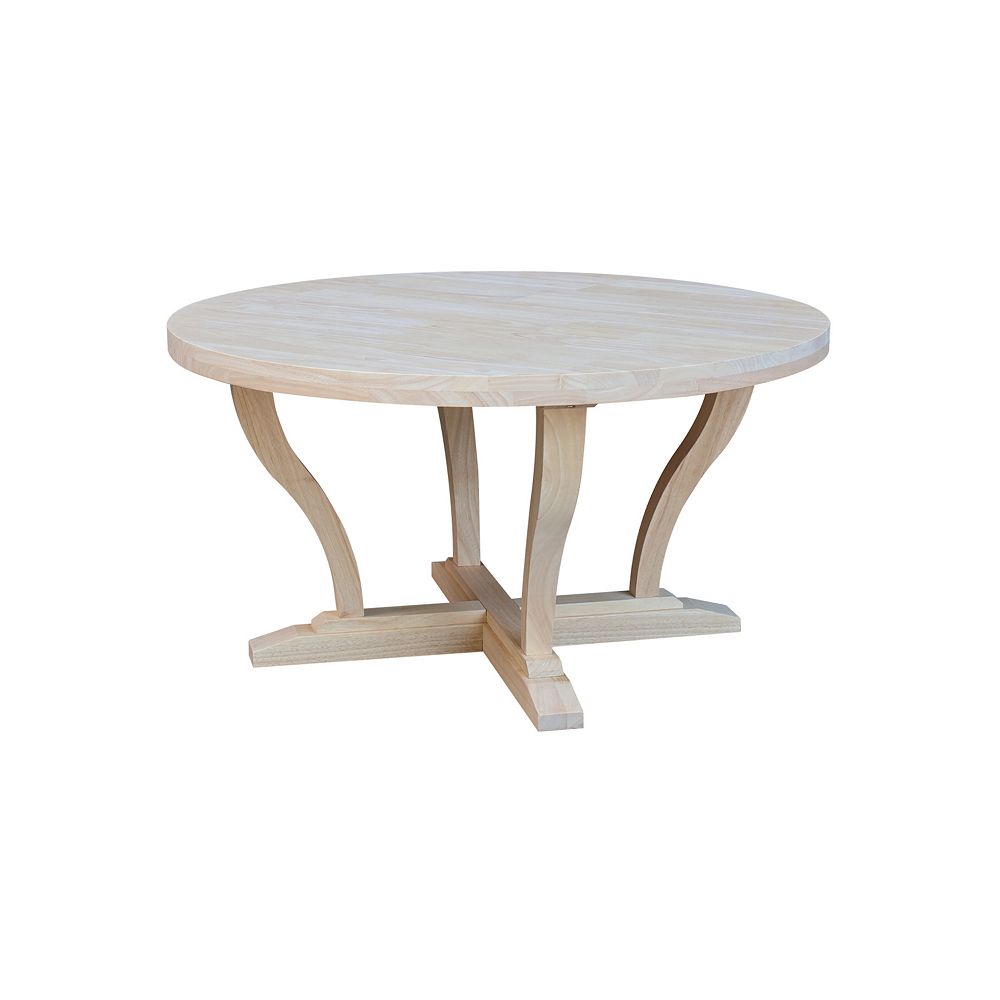 International Concepts LaCasa Solid Wood Round Coffee Table - Unfinished
