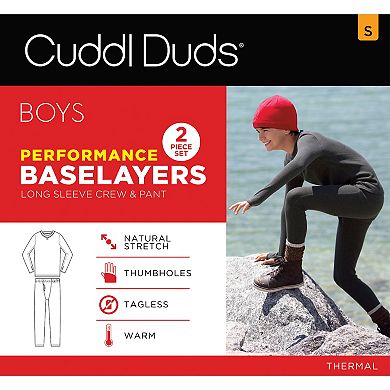 Boys 6-18 Cuddl Duds® 2-Piece Thermal Base Layer Set