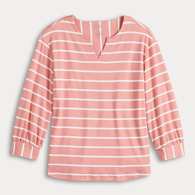 Women's Croft & Barrow® Casual Split Neck Top