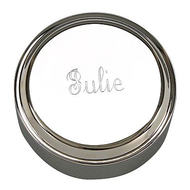 3.5" Silver Round Lift Top Jewelry Box