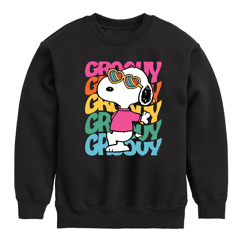 Boys 8-20 Peanuts Snoopy Groovy Crew Fleece Sweatshirt