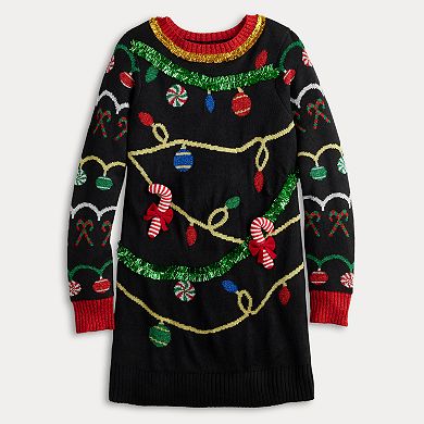 Women's Celebrate Together™ Long Sleeve Crewneck Christmas Tinsel ...
