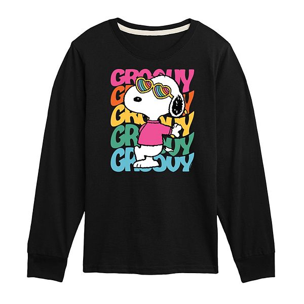 Boys 8-20 Peanuts Snoopy Groovy Long Sleeve Tee