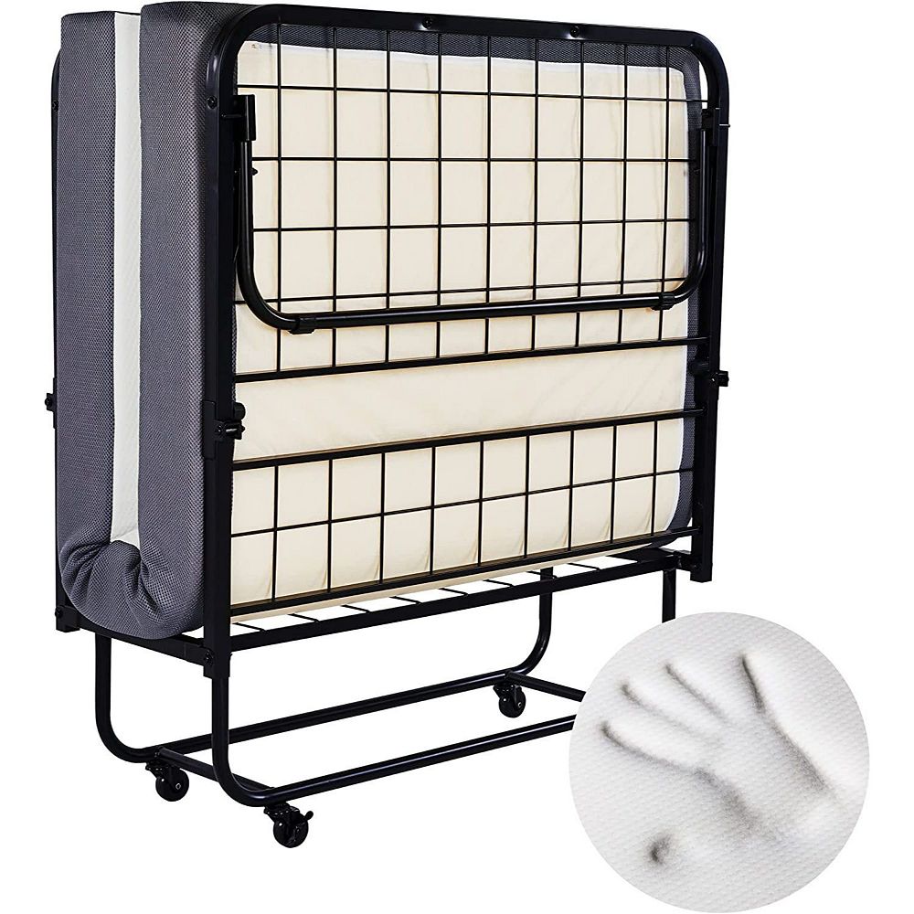 Heyward Folding Bed, Machine Washable Twin Size Memory Foam Mattress W ...