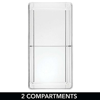 mDesign Plastic 2 Section Divided Closet Storage Bin - 8 Pack - Clear ...