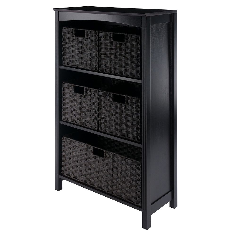 Winsome Terrace Storage Bookcase & Baskets 6-piece Set
