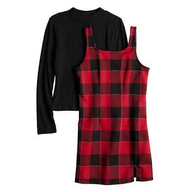 Girls SO® 2-Piece Plaid Jumper Set