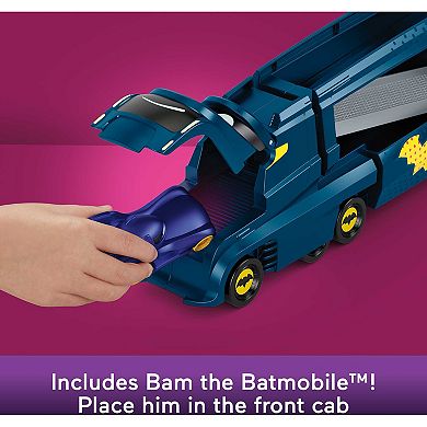Fisher-Price DC Batwheels Toy Hauler And Car, Bat-Big Rig With Ramp And ...