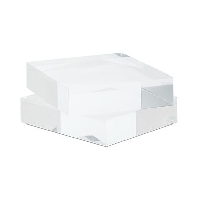 Clear Acrylic Blocks, Small Pedestal Riser for Display Stands (4x4x1 In ...